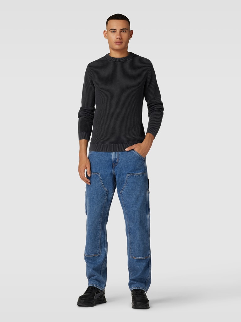 Jack & Jones Strickpullover in Ripp-Optik (anthrazit) online kaufen