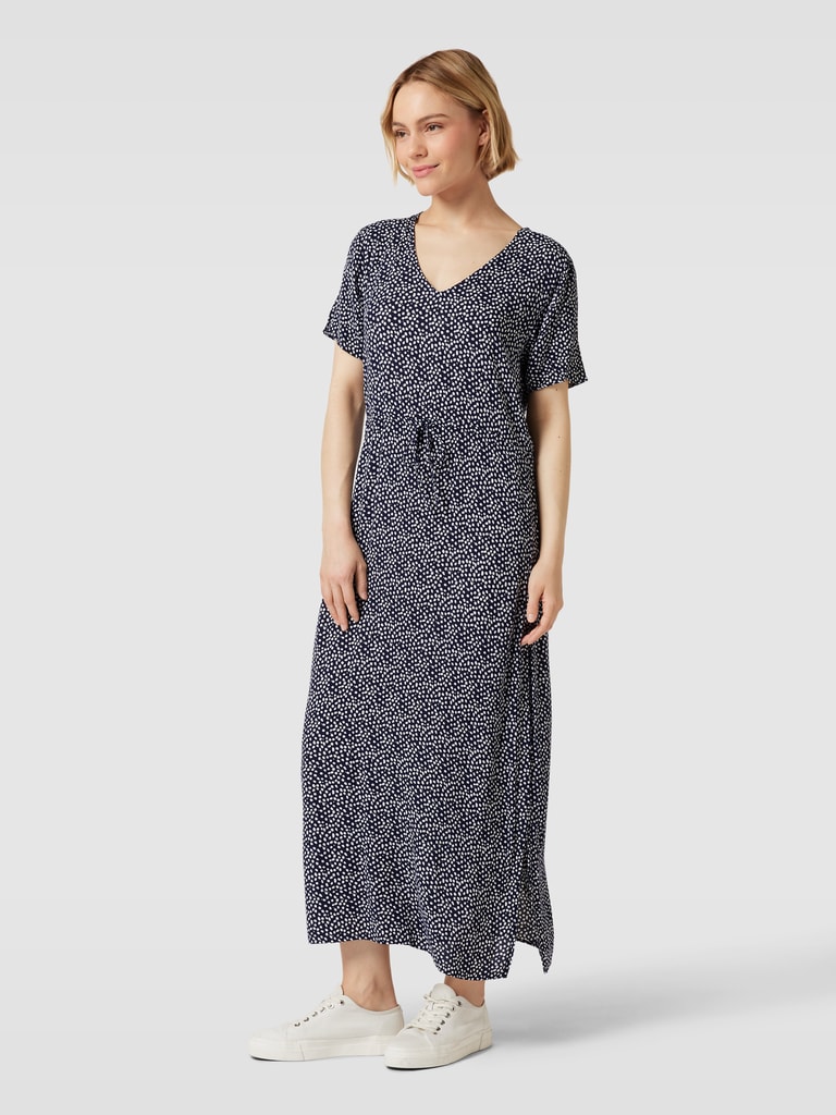 ICHI Maxi-jurk van pure viscose, model 'Marrakech' in marineblauw online kopen | P&C