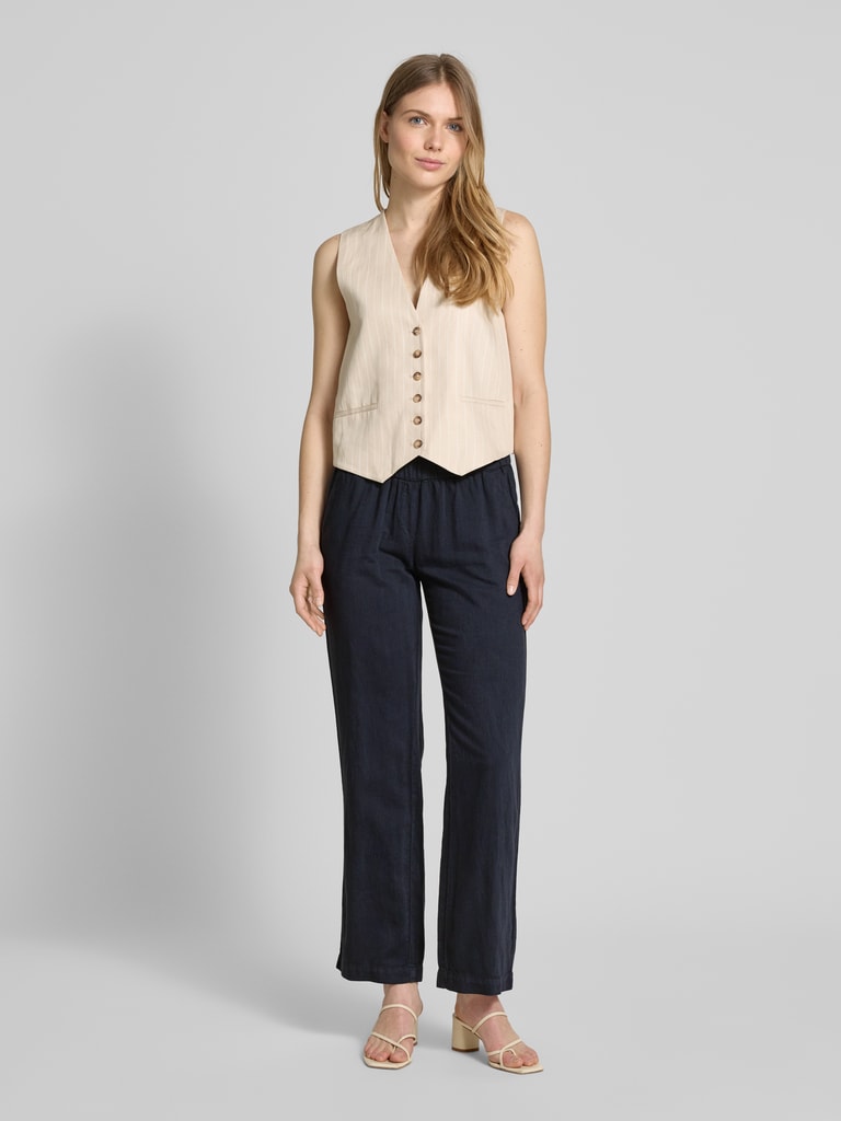 TONI Wide Leg Jeans aus Baumwoll-Mix mit Leinen-Anteil Modell 'Pia' (marine) online kaufen