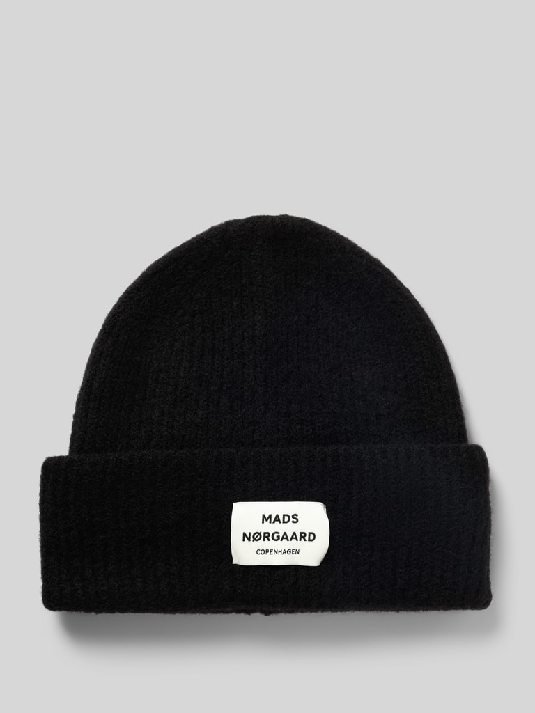 MADS NØRGAARD Beanie van scheerwolmix, model 'Tosca Anju' in zwart ...