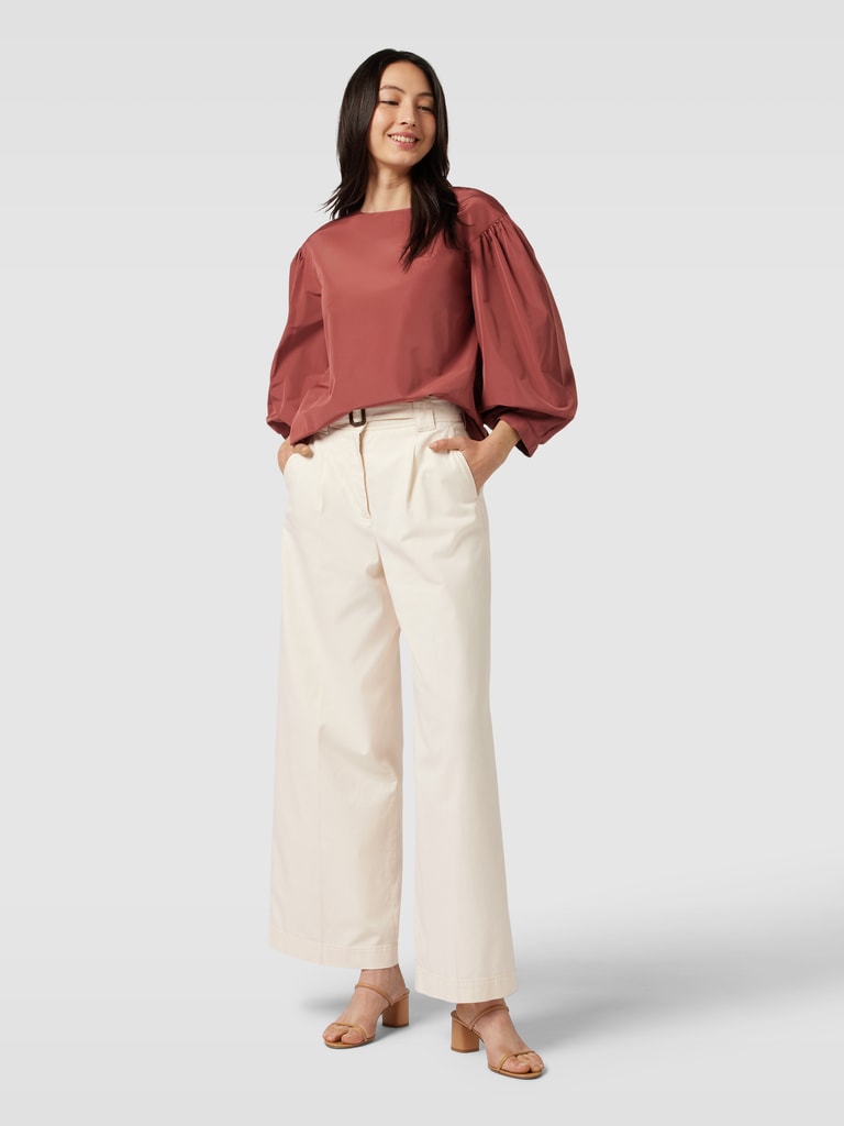 Weekend Max Mara Loose fit broek met persplooien, model 'PINO' in ecru ...