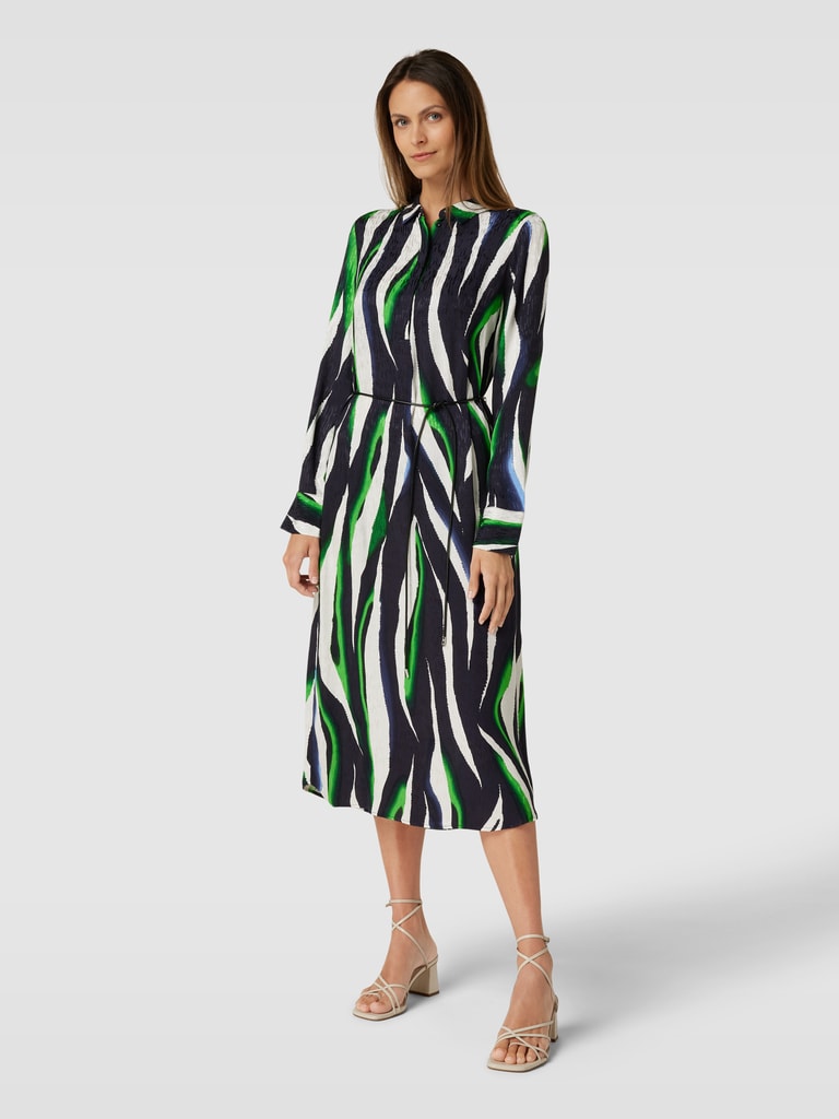 s.Oliver BLACK LABEL Hemdblusenkleid mit Allover-Muster (marine) online ...