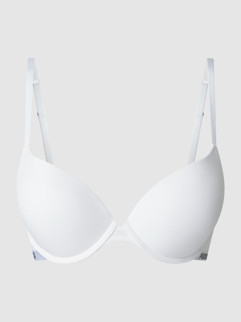Kup online PUMA Biustonosz push up z watowanymi miseczkami (biały)