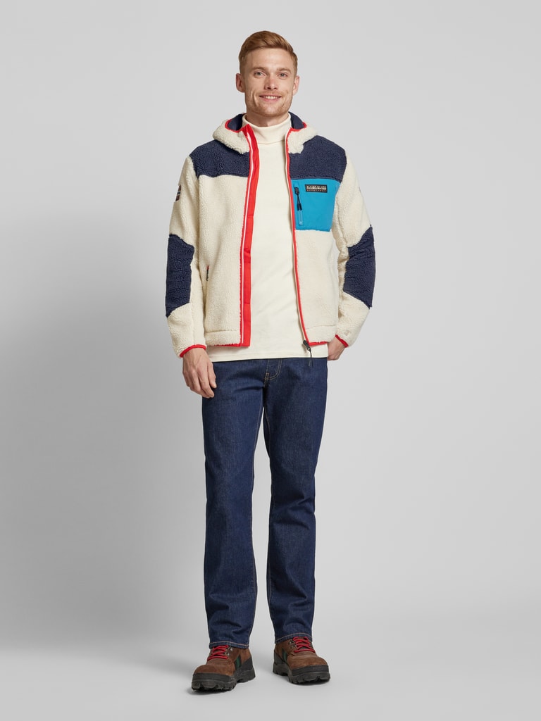 Napapijri Sweatjacke mit Label-Patch Modell 'YUPIK' (offwhite) online ...