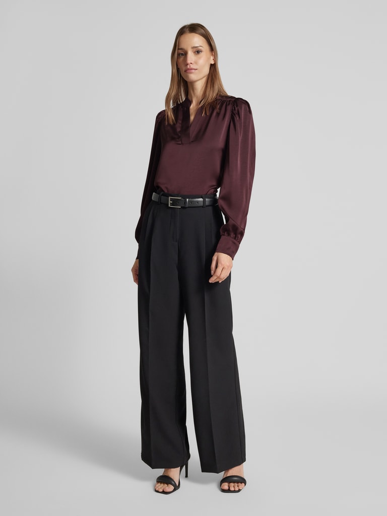 Neo Noir Regular fit blouse met V-hals, model 'Rosslyn' in bordeaux ...