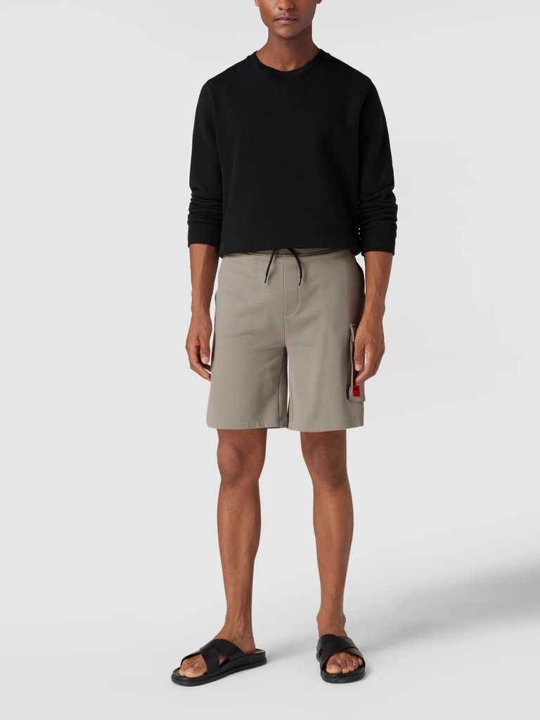 HUGO Sweatshorts met merkdetail, model 'Dizzi' in middengrijs online ...