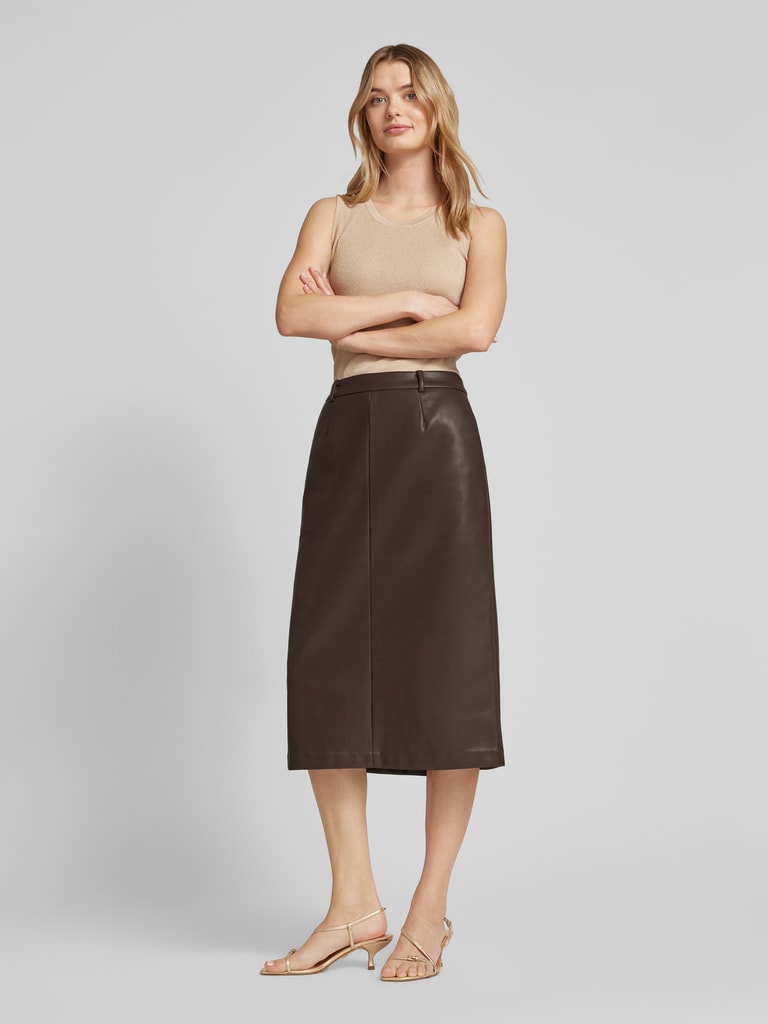 Neo Noir Midirock mit Eingrifftaschen Modell 'Nettie' (mittelbraun ...