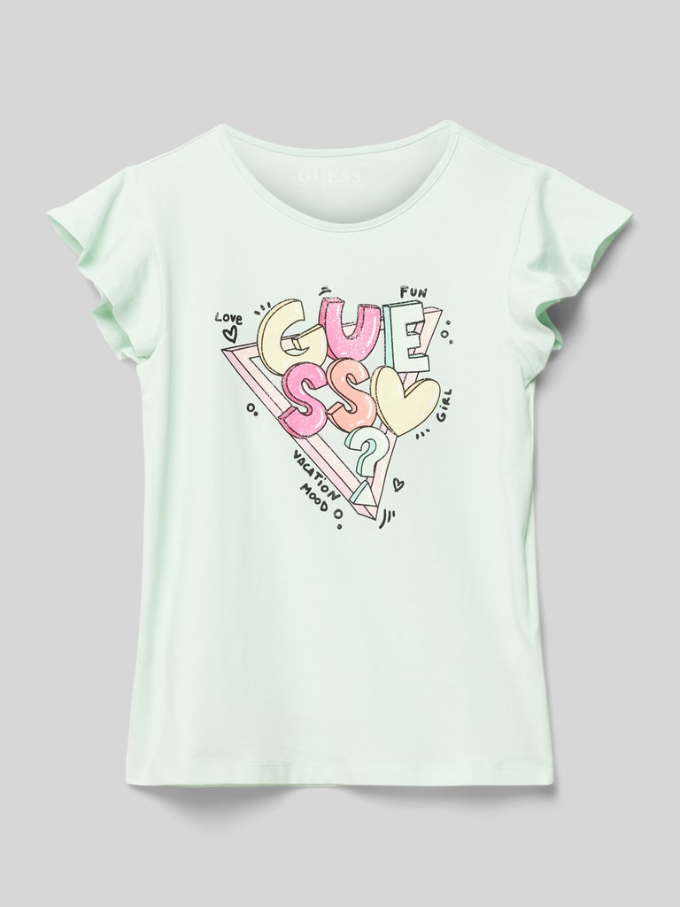 Guess T-Shirt mit Label-Print (mint) online kaufen