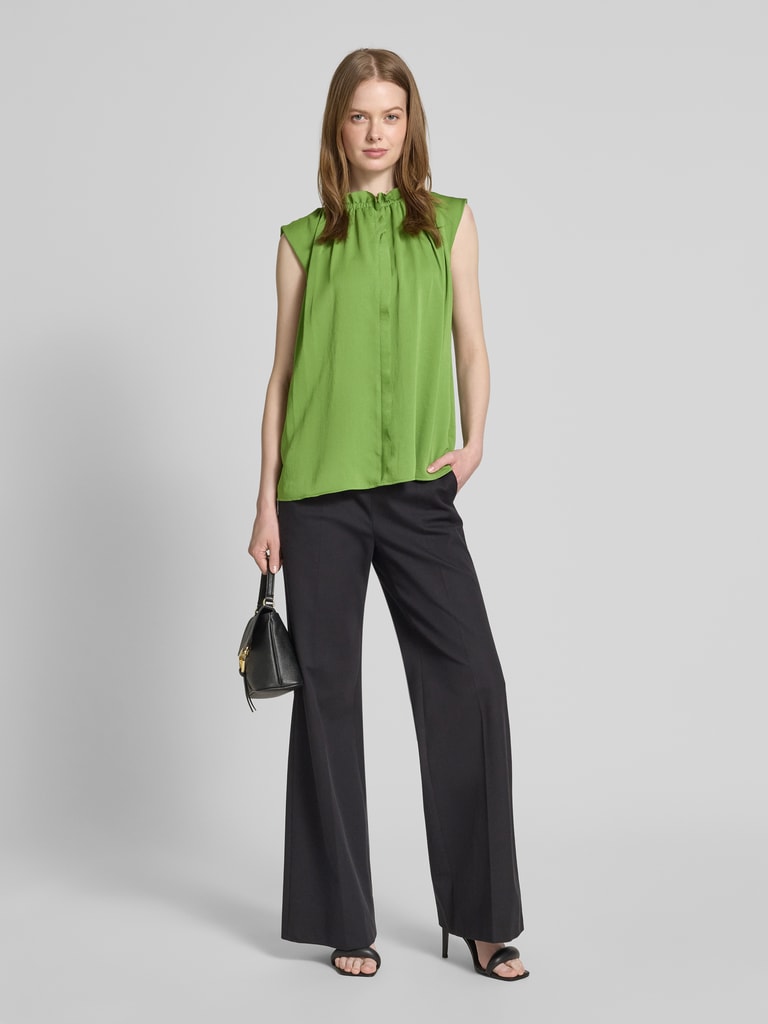 Marc Cain Blusentop mit Stehkragen und Kappärmeln (grass) online kaufen