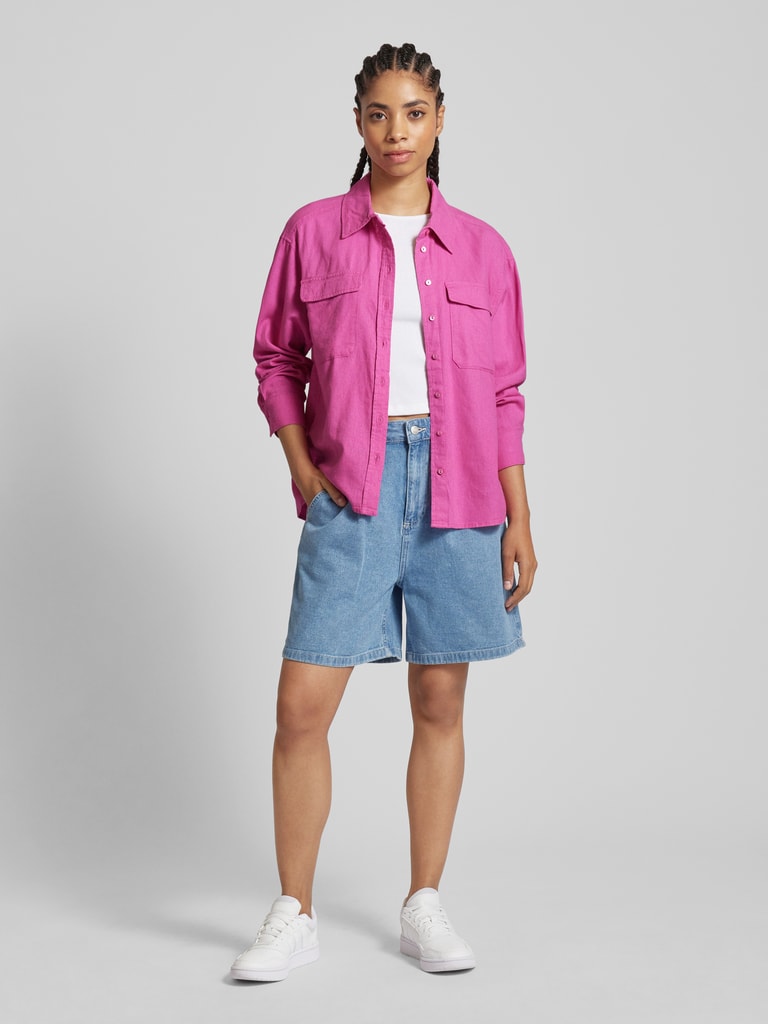 Only Oversized Leinenbluse mit Brustpattentaschen Modell 'CARO' (pink ...
