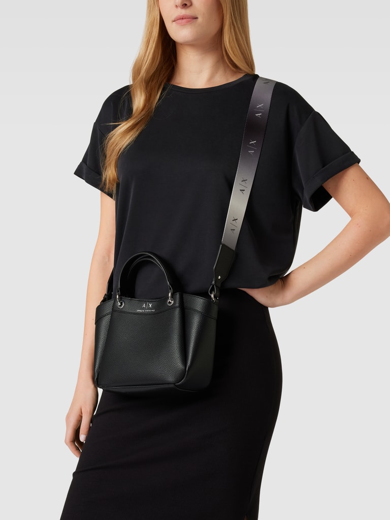 ARMANI EXCHANGE Tote Bag mit Label-Details Modell 'WAVE' (black) online ...
