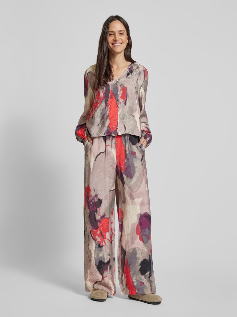 YAS High Waist Hose in Crinkle-Optik Modell 'KAMINA' (beige) online kaufen