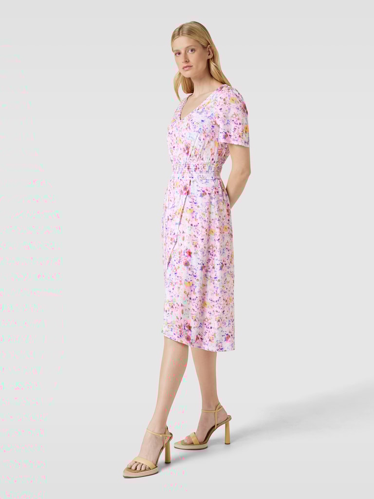 Esprit Midi-jurk van viscose met all-over print in blauw online kopen | P&C