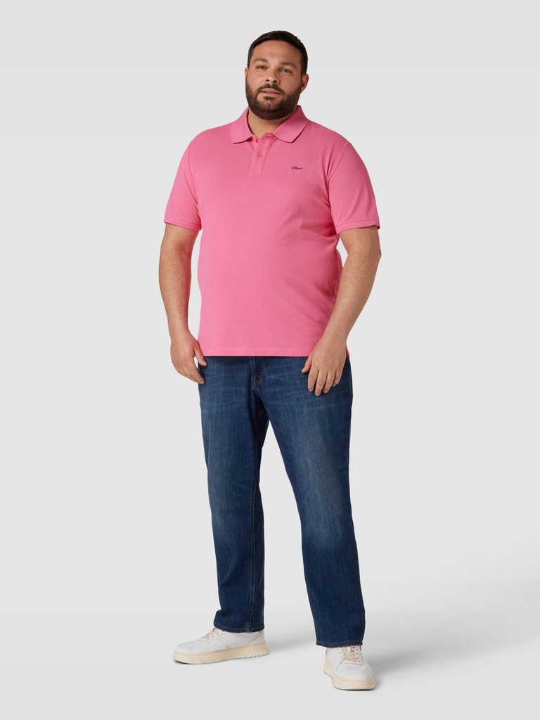S.Oliver Plus PLUS SIZE Poloshirt mit Label-Stitching (pink) online kaufen