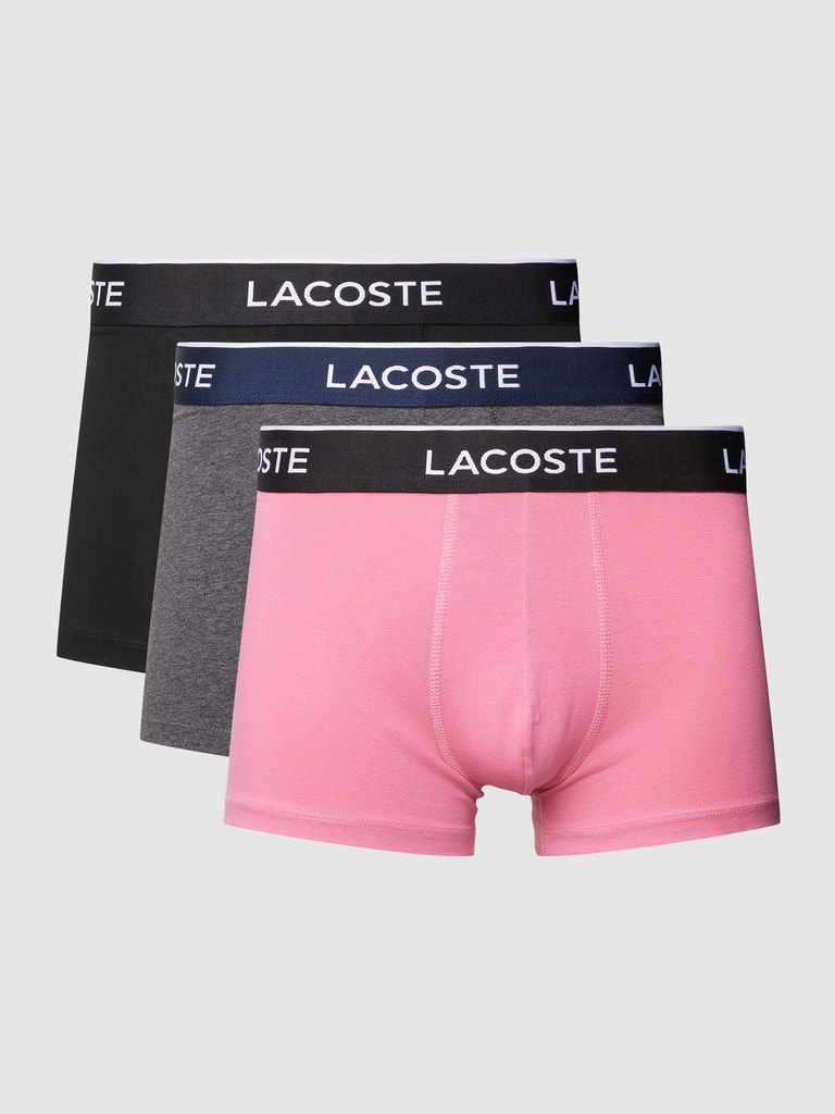 Lacoste Trunks mit elastischem Logo-Bund im 3er-Pack (pink) online kaufen