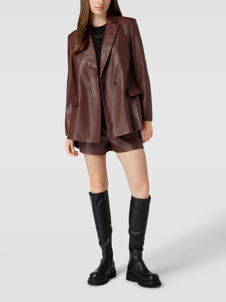 Review Jacke in Leder-Optik mit Reverskragen (mittelbraun) online kaufen