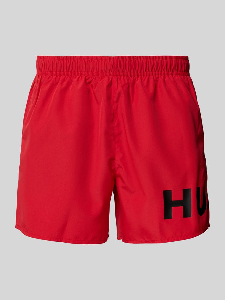 HUGO Badehose mit Label-Print Modell 'Makai' (rot) online kaufen