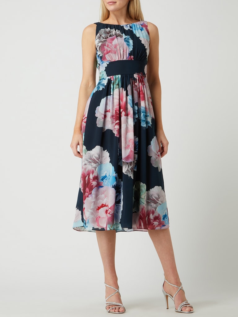 Swing Cocktailjurk Van Chiffon In Donkerblauw Online Kopen Pandc