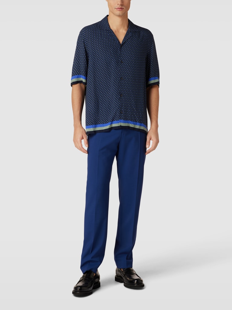 BOSS Freizeithemd mit Allover-Muster Modell 'Larsu' (marine) online kaufen