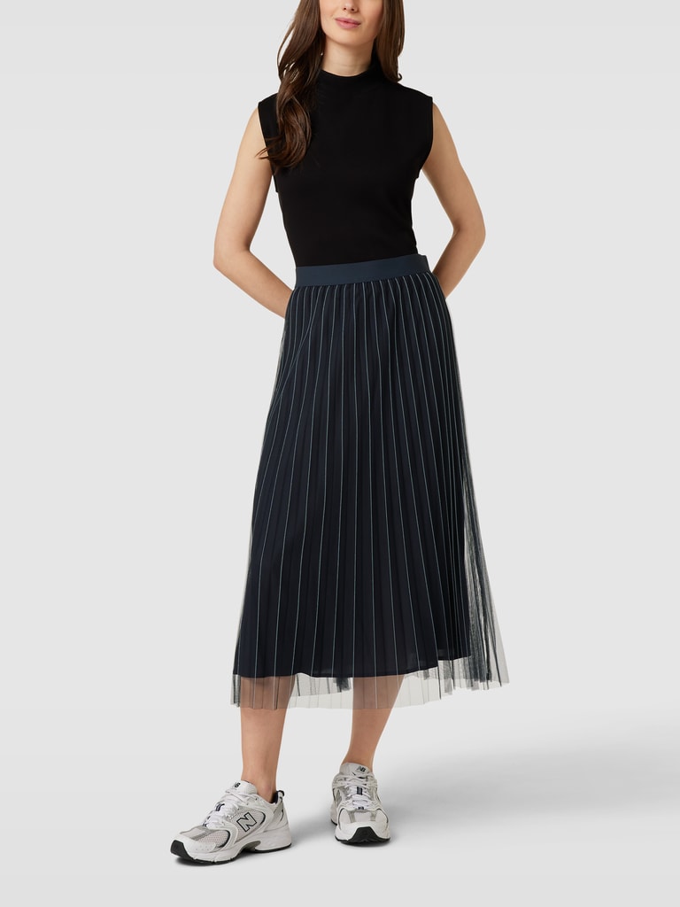 Gerry Weber Midirok met tule, model 'POWERED BLUE' in marineblauw ...