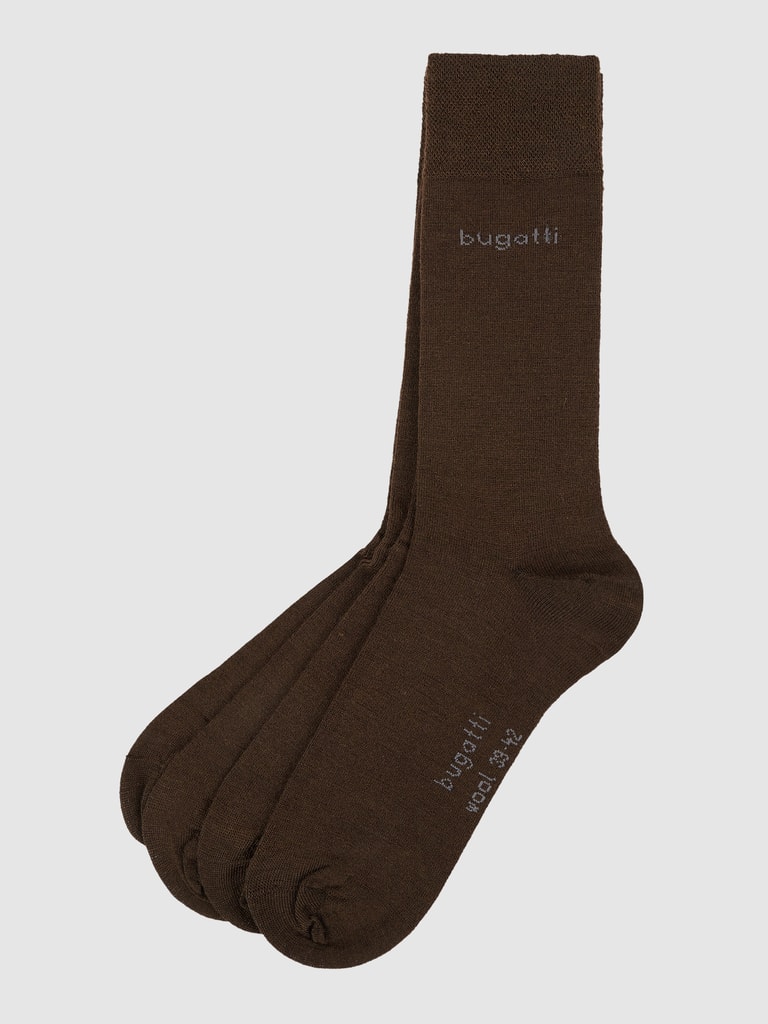 bugatti Socken mit Stretch-Anteil im 4er-Pack (dunkelbraun melange ...