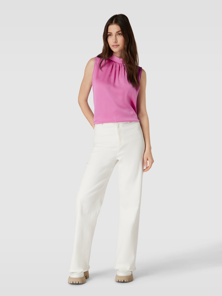 Saint Tropez Blusenshirt mit Stehkragen Modell 'Aileen' (fuchsia ...