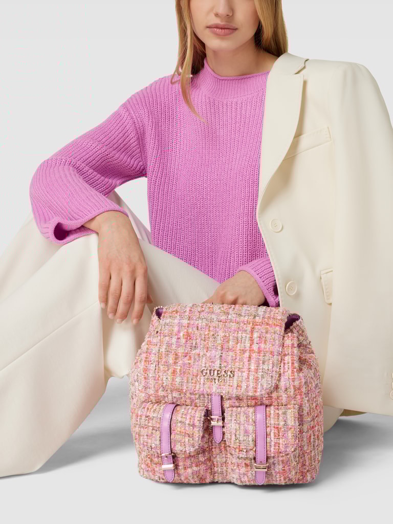Guess Rucksack in Bouclé-Optik Modell 'ADAM' (pink) online kaufen