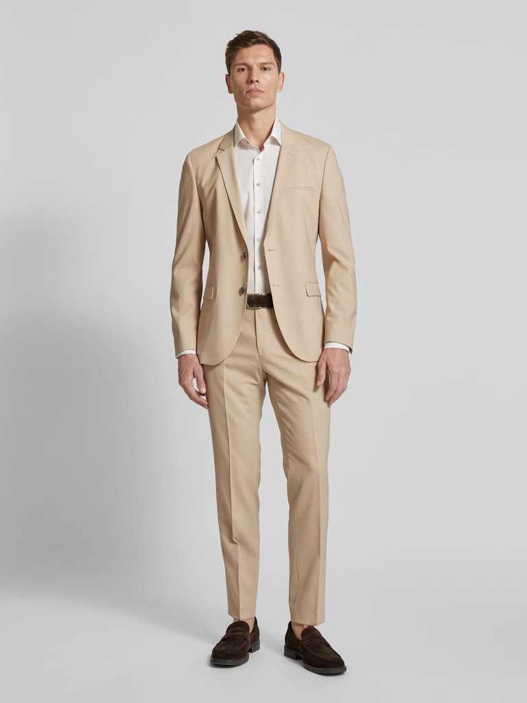 HUGO Pak met reverskraag, model 'Arti/Hesten' in beige online kopen | P&C