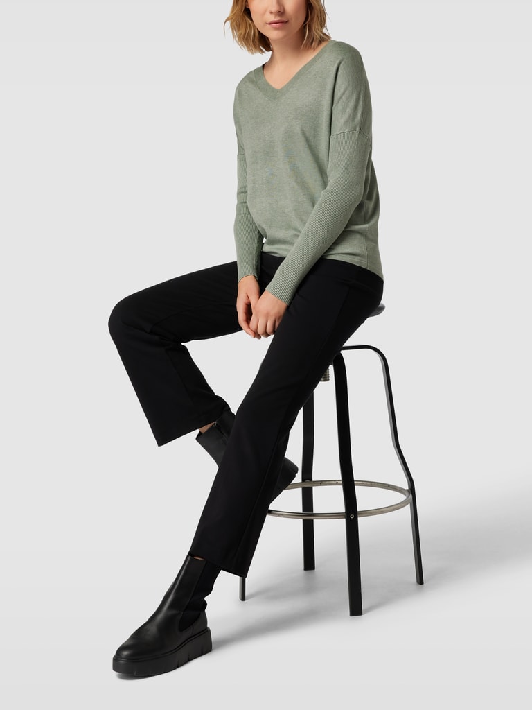 Soyaconcept Gebreide pullover met V-hals, model 'Dollie' in lichtgroen ...