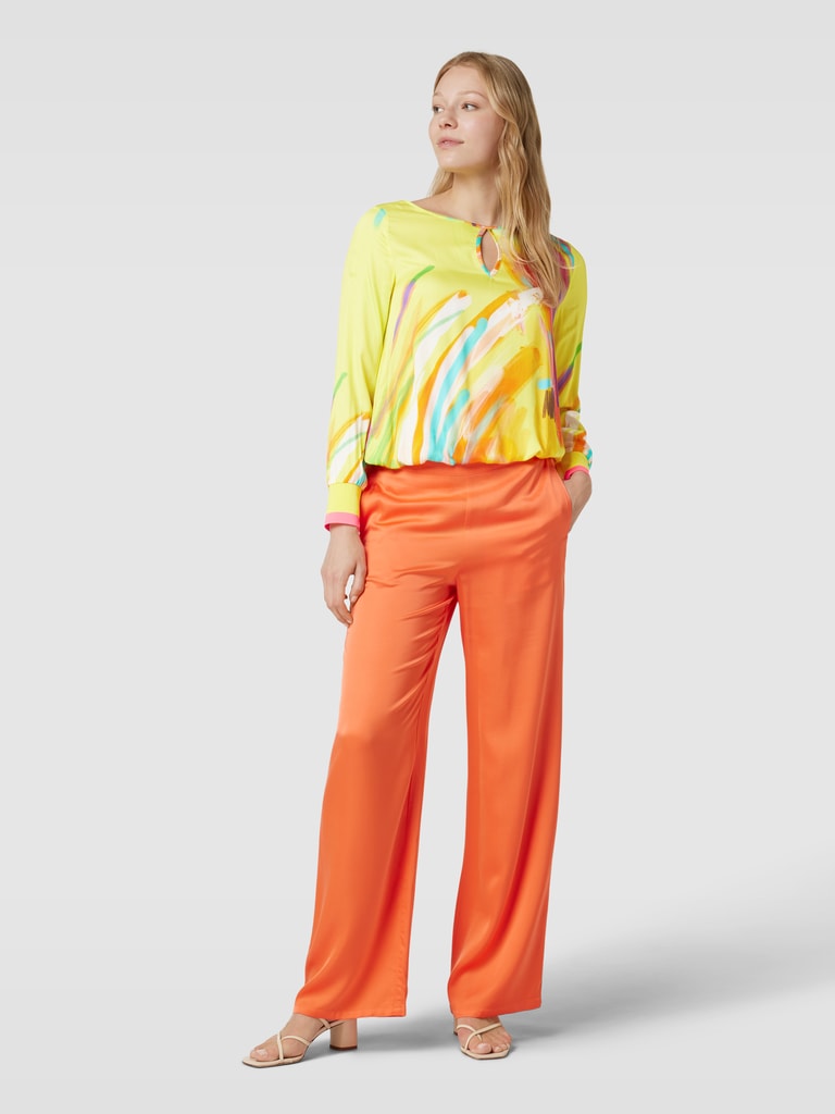 Emily Van den Bergh Blouseshirt van viscose met all-over motief in geel ...