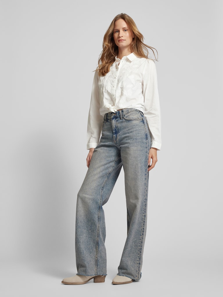 YAS Bluse mit Motiv-Stitching Modell 'IMU' (offwhite) online kaufen