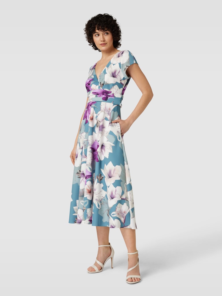 Swing Cocktailkleid mit floralem Muster (aqua) online kaufen