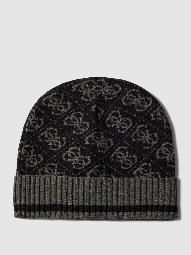 Guess Beanie mit Label-Muster Modell 'VEZZOLA' (black) online kaufen