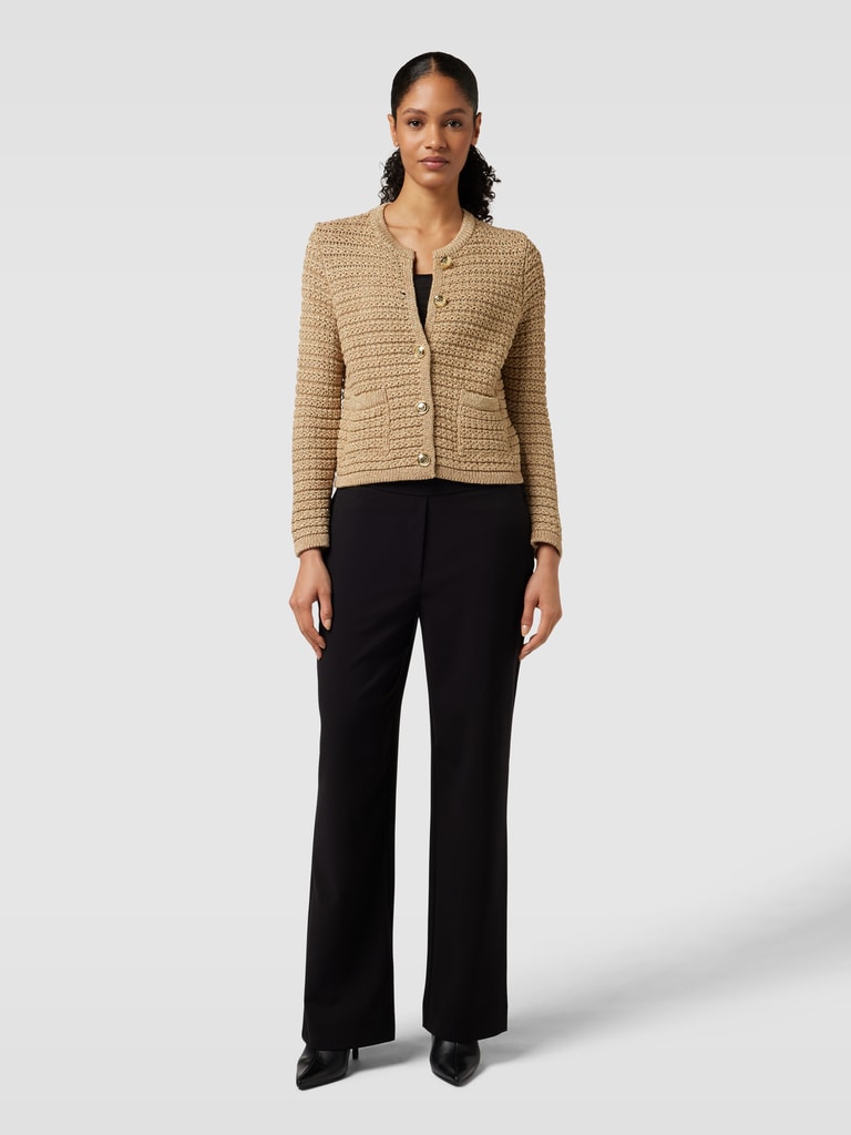 Bash Cardigan met opgestikte zakken, model 'GASTON' in goud gemêleerd ...