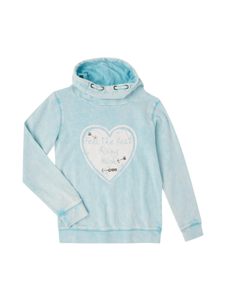 Review for Teens Sweatshirt mit Herz-Print und Washed Out-Look (türkis ...